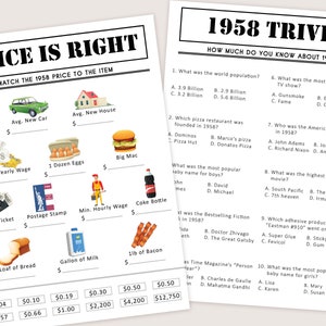 66th Birthday Games Bundle Born in 1958 Game 66th Birthday Party ...