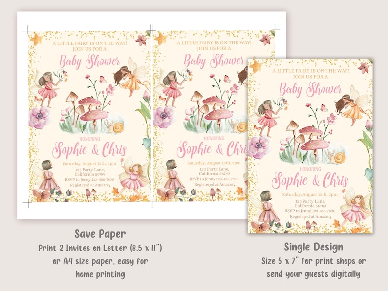 Fairy Baby Shower Invitation Enchanted Forest Baby Shower - Etsy