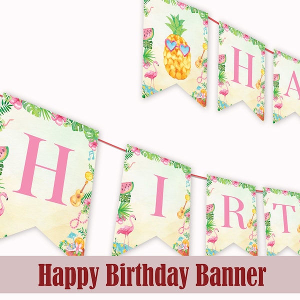 Hawaiian Birthday Banner - Etsy