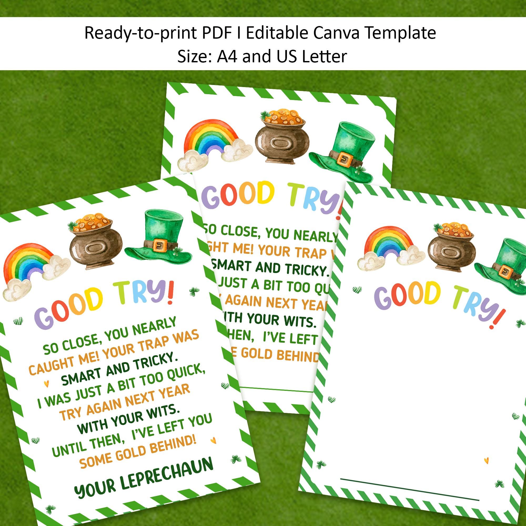 St Patricks Day Kids Printable Leprechaun Letter Trap Note Saint ...