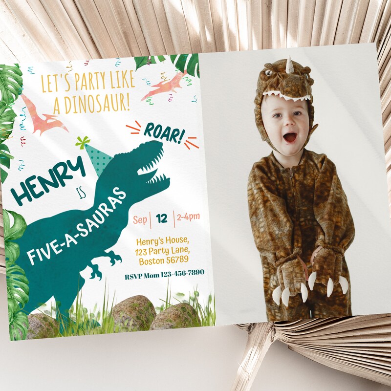 Dinosaur Invitation - Etsy