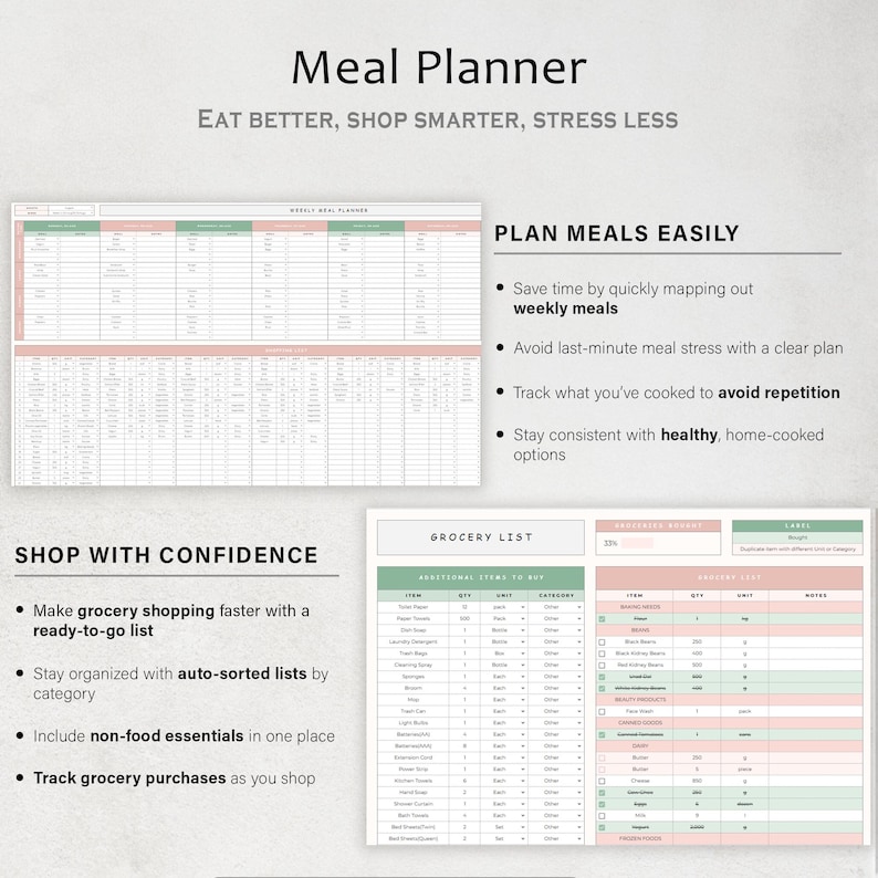 Life Planner Digital Planner Daily Planner Google Sheets Budget Tracker ...