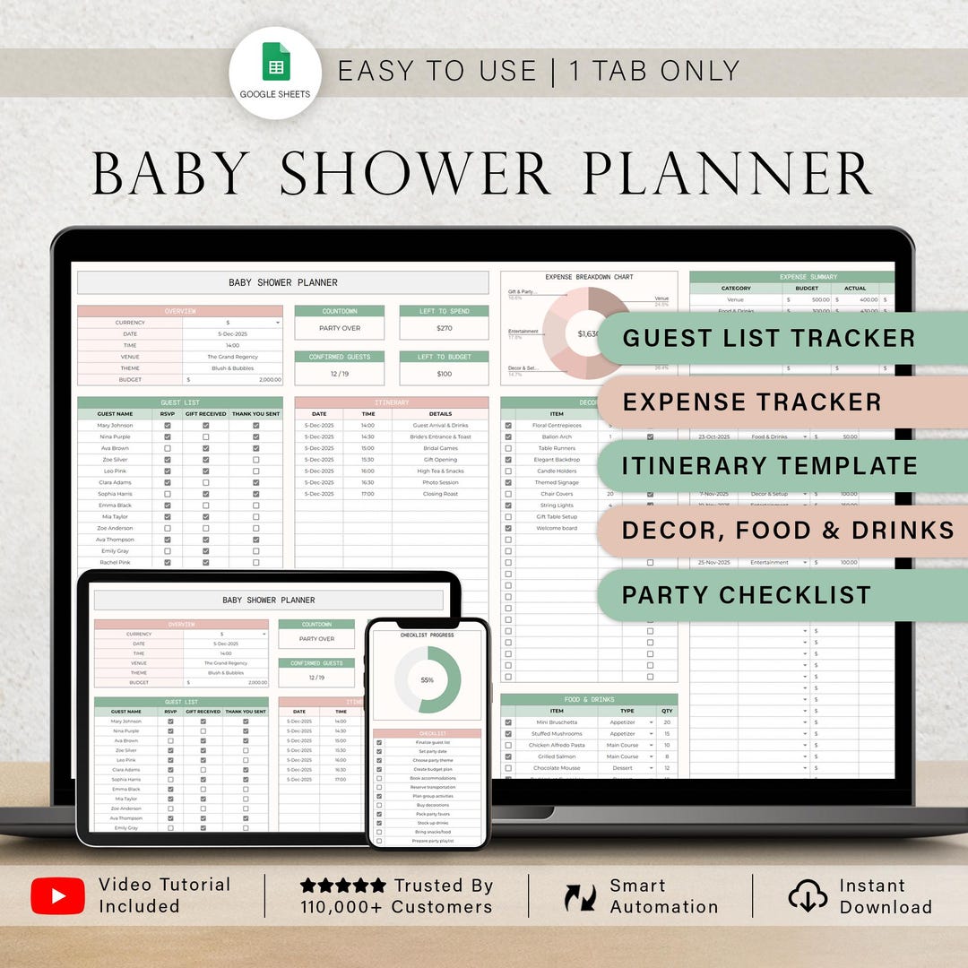Baby Shower Planner Spreadsheet Template Google Sheets Baby Shower ...