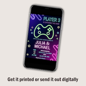 Video Game Baby Shower Invitation Gaming Boy Baby Shower Invite Gamer ...