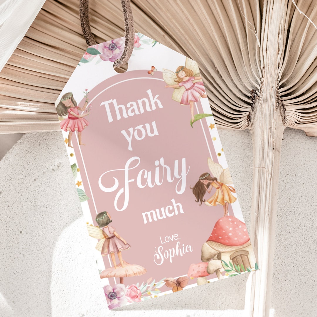 Fairy First Thank You Tags My Fairy First Party Favor Tags Fairy 1st ...