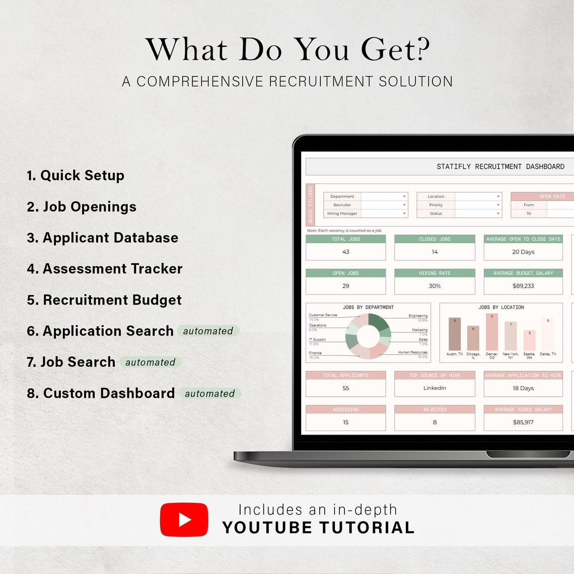 Recruitment Tracker Spreadsheet Hiring Tracker Recruiting Planner ...