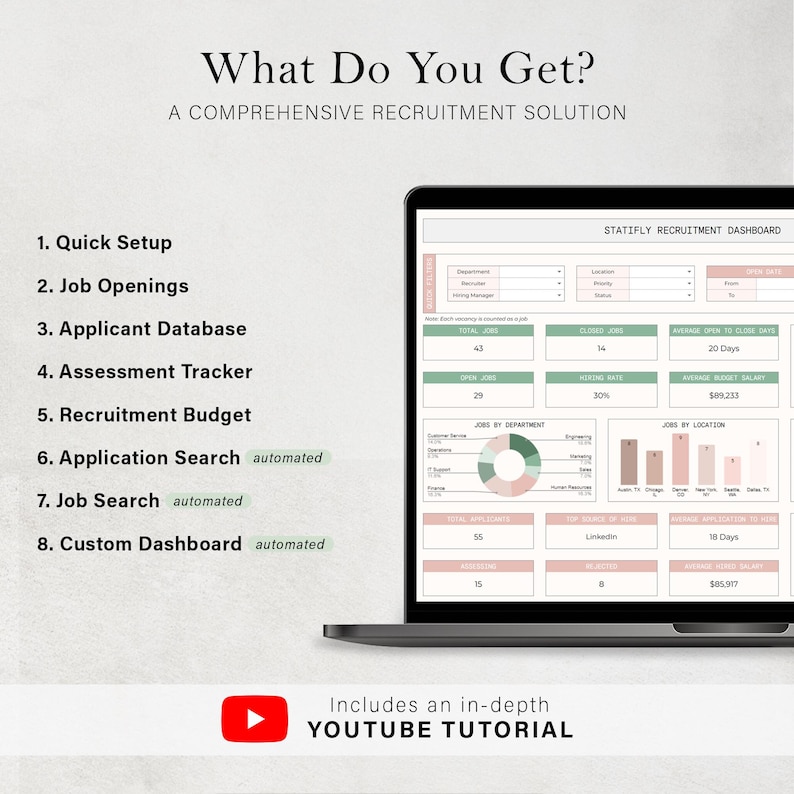Recruitment Tracker Spreadsheet Hiring Tracker Recruiting Planner ...