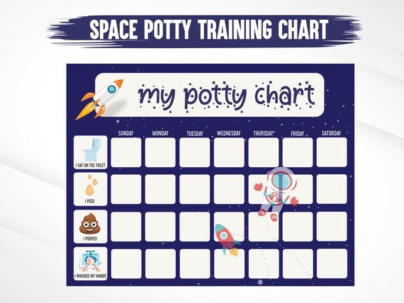 Astronaut Potty Training Chart Outer Space Toddler Potty - Etsy