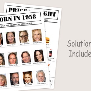 66th Birthday Games Bundle Born in 1958 Game 66th Birthday Party ...