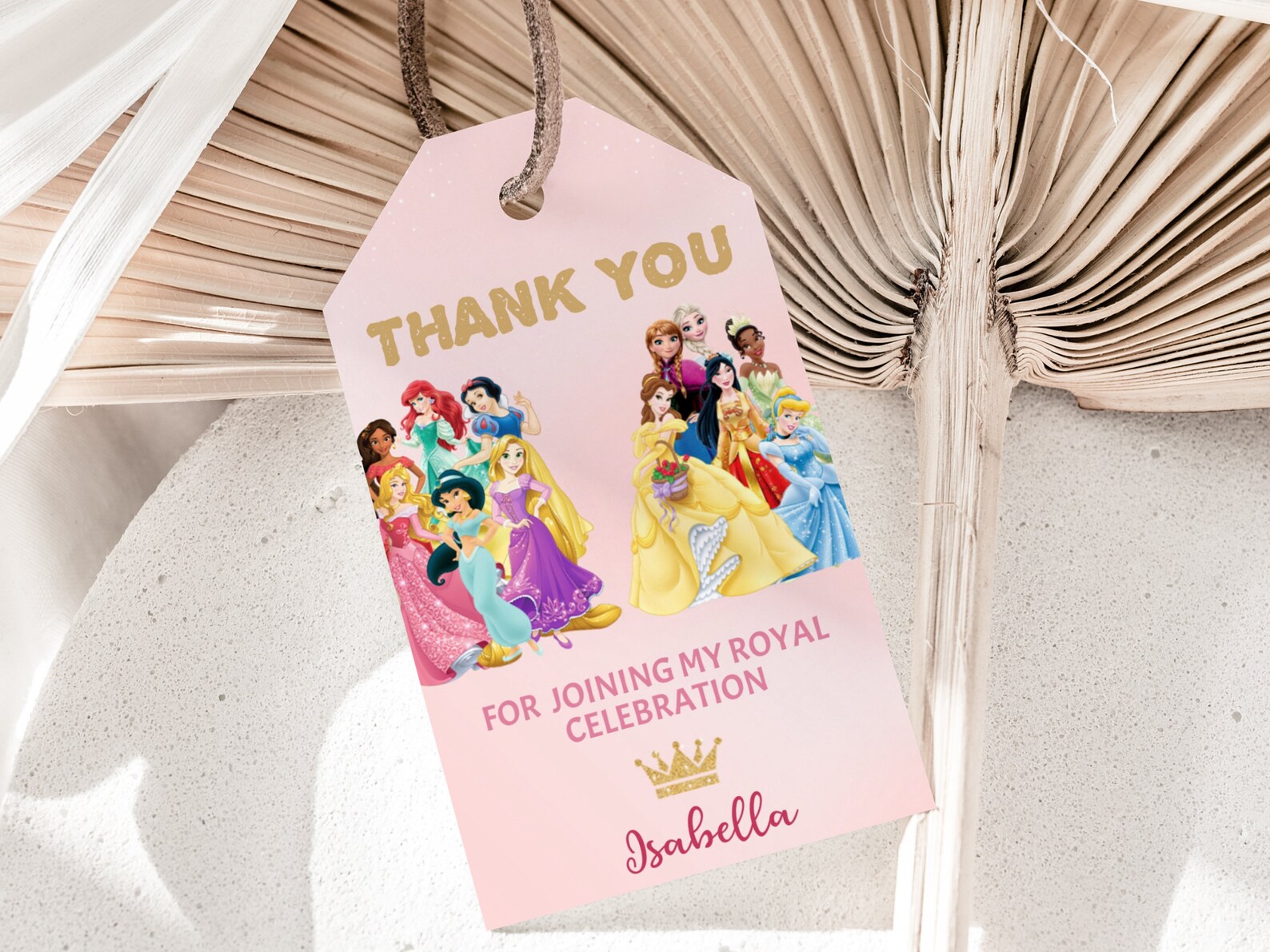 Princess Favor Tags Princess Birthday Thank You Tags Princess - Etsy
