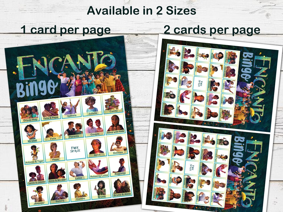 Encanto Bingo Game 20 Cards Encanto Movie Birthday Party | Etsy Canada