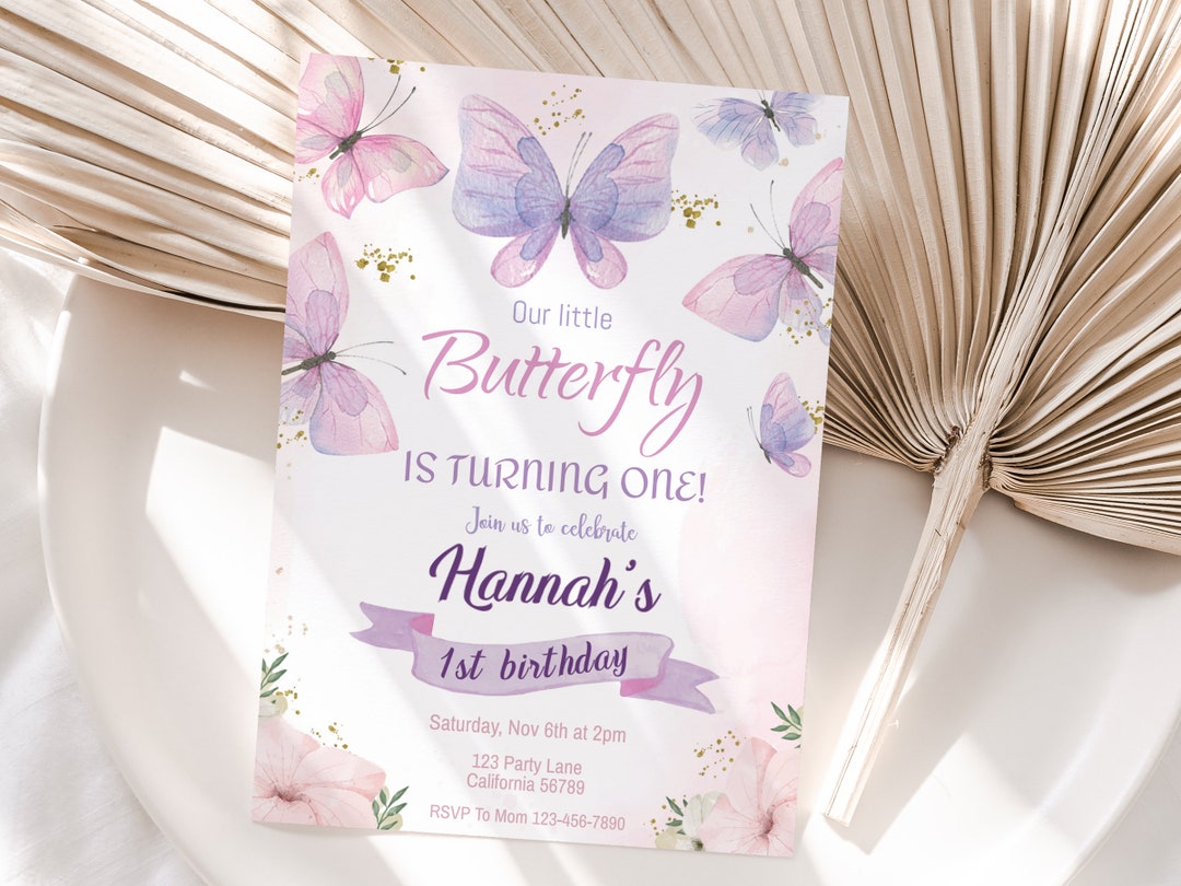 Butterfly Invitation Butterfly Birthday Invitation Butterfly Theme ...