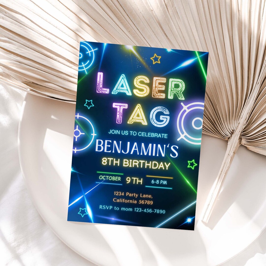 Laser Tag Birthday Invitation Laser Tag Invitation Lazer Tag Invitation ...