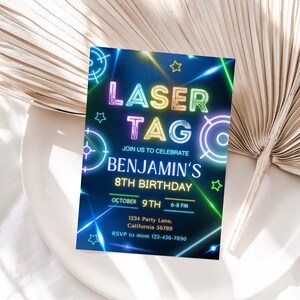Laser Tag Birthday Invitation Laser Tag Invitation Lazer Tag Invitation ...