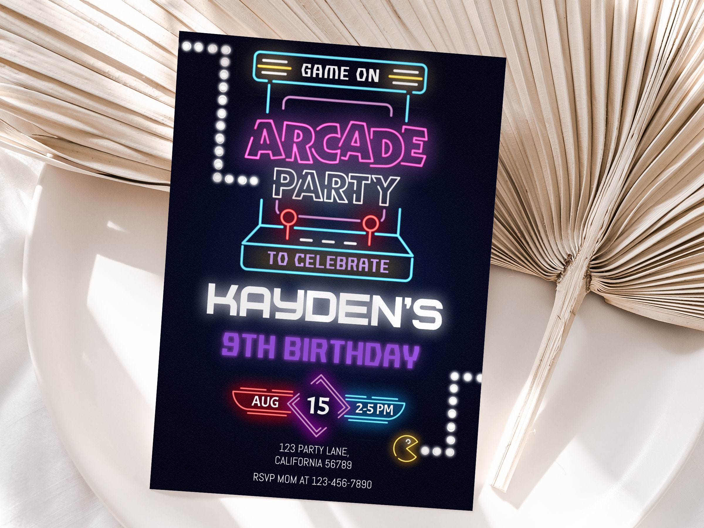 Arcade Birthday Invitation Arcade Party Invitation Gamer - Etsy