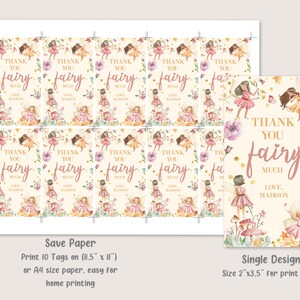 Fairy Favor Tag Template Editable Enchanted Garden Forest Girl - Etsy