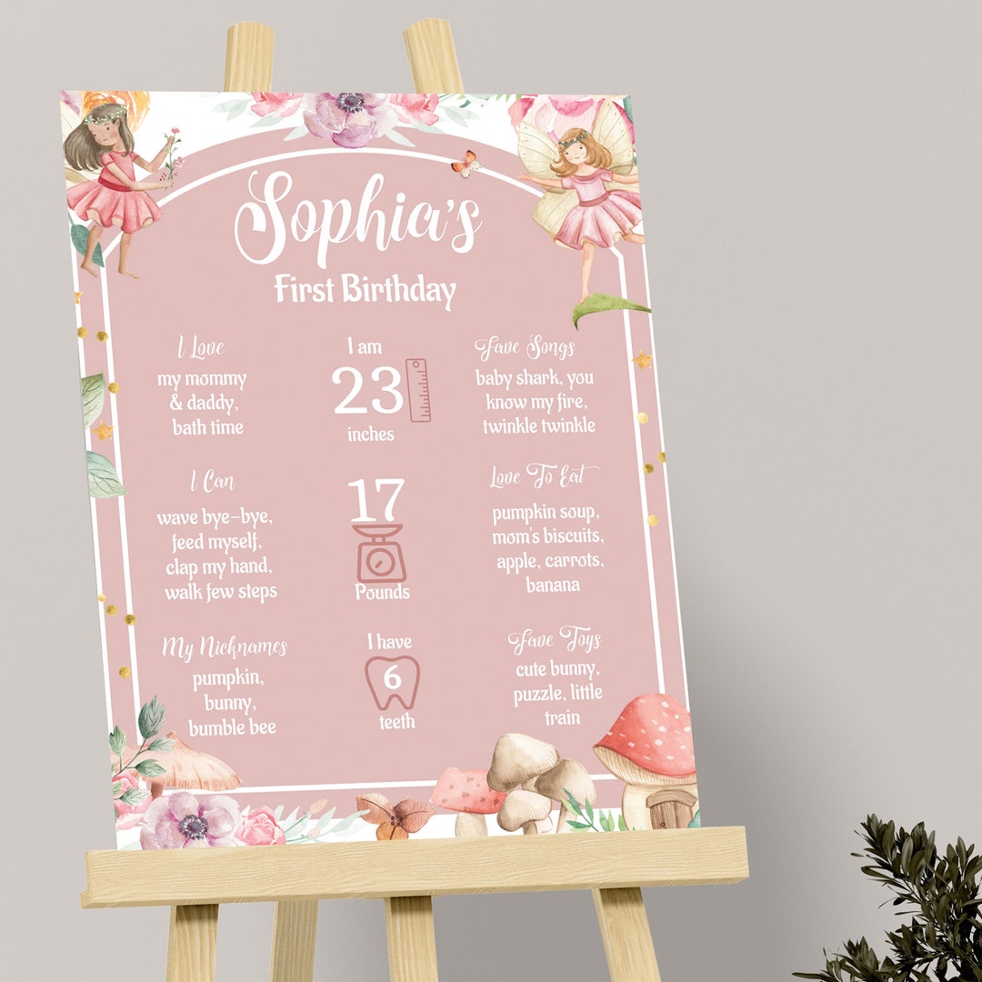 Fairy First Milestone Poster Fairy 1st Milestone Board My Fairy First ...