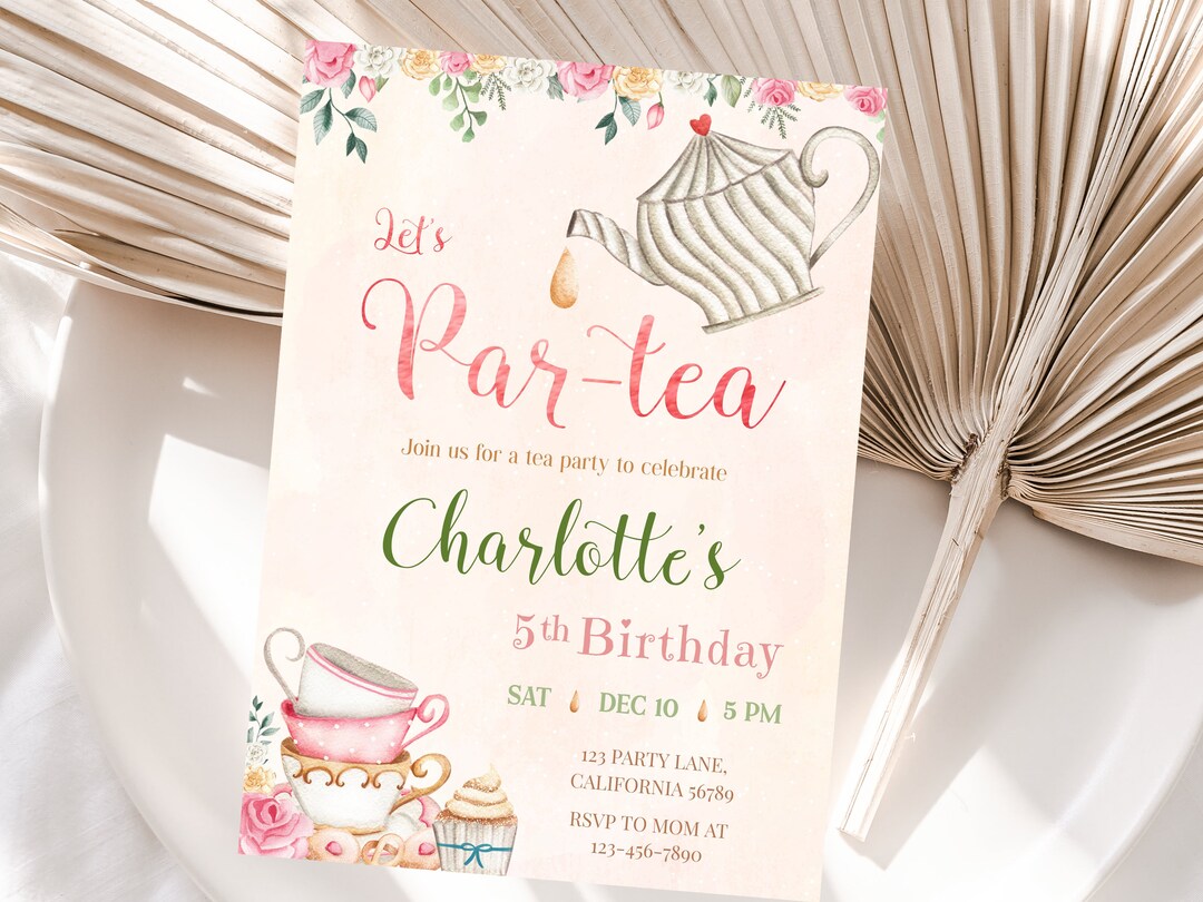 Tea Party Invitation Tea Party Birthday Invitation Par Tea Invitation ...