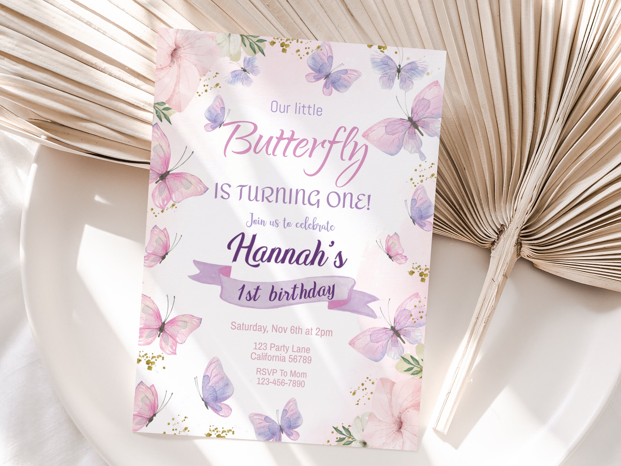 Butterfly Invitation Butterfly Birthday Party Invitation - Etsy