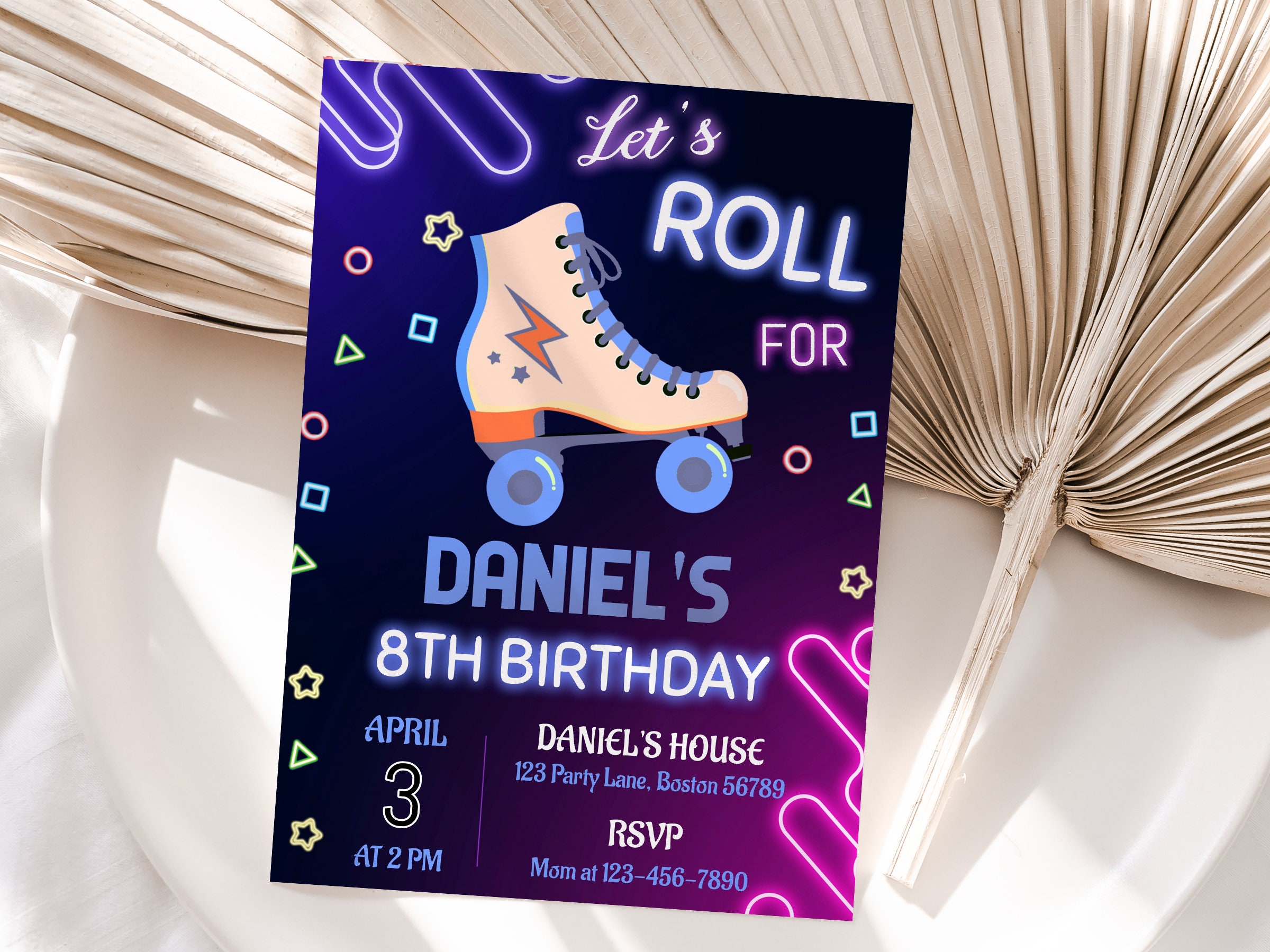 Roller Skating Party Invitation Roller Skate Party Invitation - Etsy