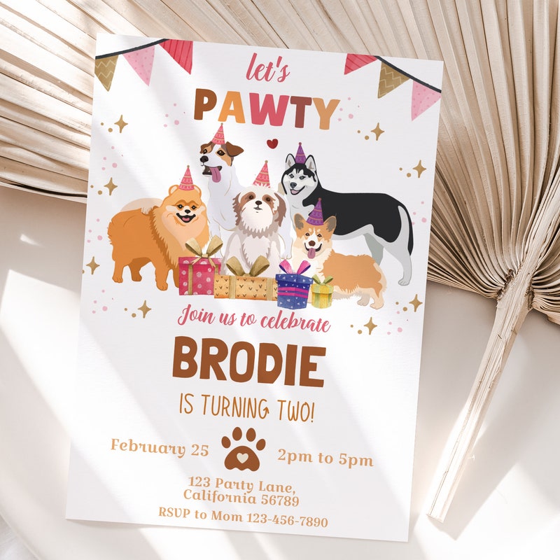Dog Party Invitation - Etsy