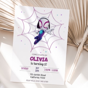 Ghost Spider Birthday Invitation Spidey and His Amazing - Etsy