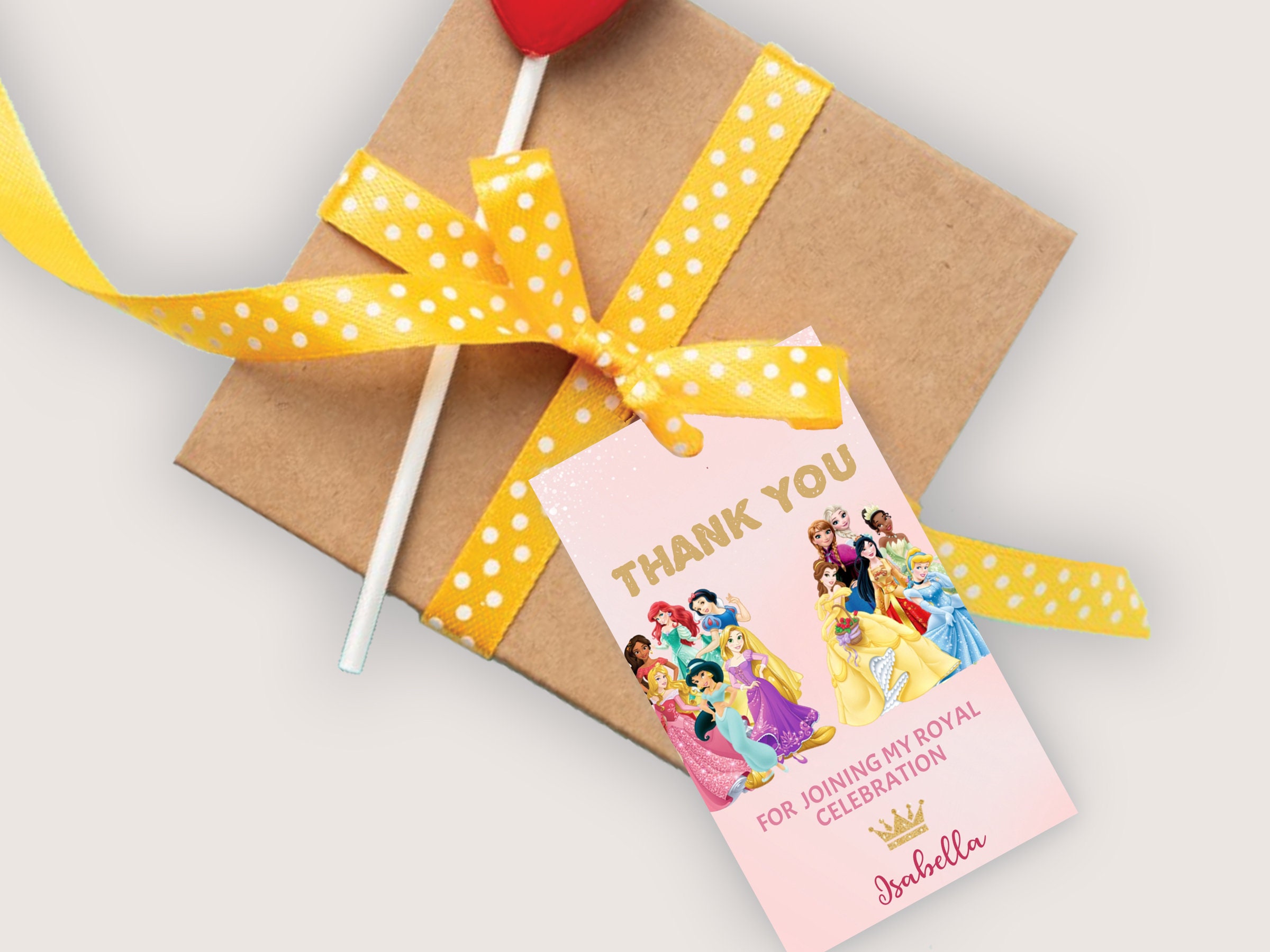 Princess Favor Tags Princess Birthday Thank You Tags Princess - Etsy