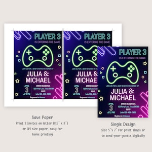 Video Game Baby Shower Invitation Gaming Boy Baby Shower Invite Gamer ...