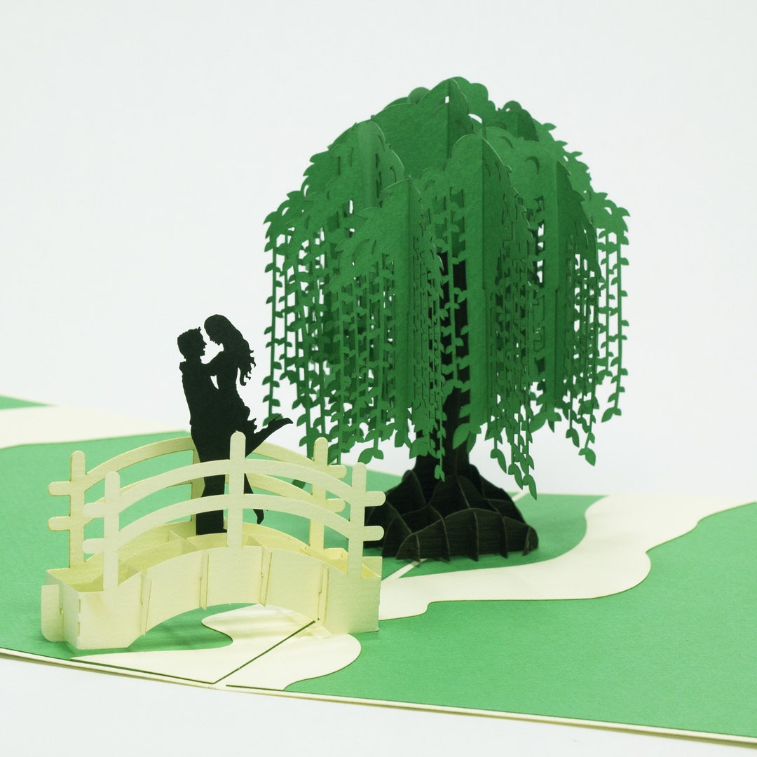 Love Bridge Pop-up Card: 3D Origami for Wedding, Anniversary - Etsy