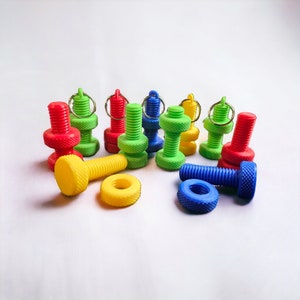 Fidget Screw - 3D Printed - Fidget Keychain -ASMR - Autism - Sensory ...