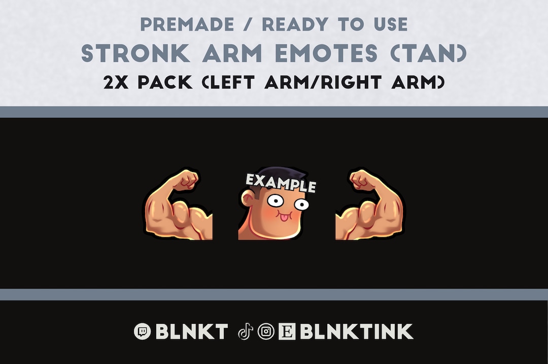 Strong Arms Flexing Twitch Emote Add-on Left and Right Arms (tan Skin ...