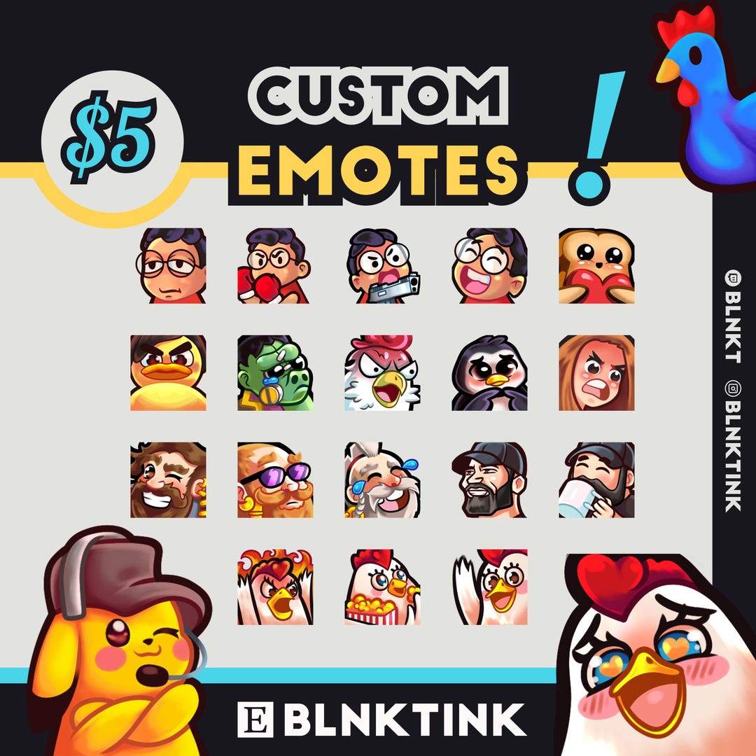 Quality Bold Custom Twitch Emotes / Custom Discord Emotes / Youtube ...