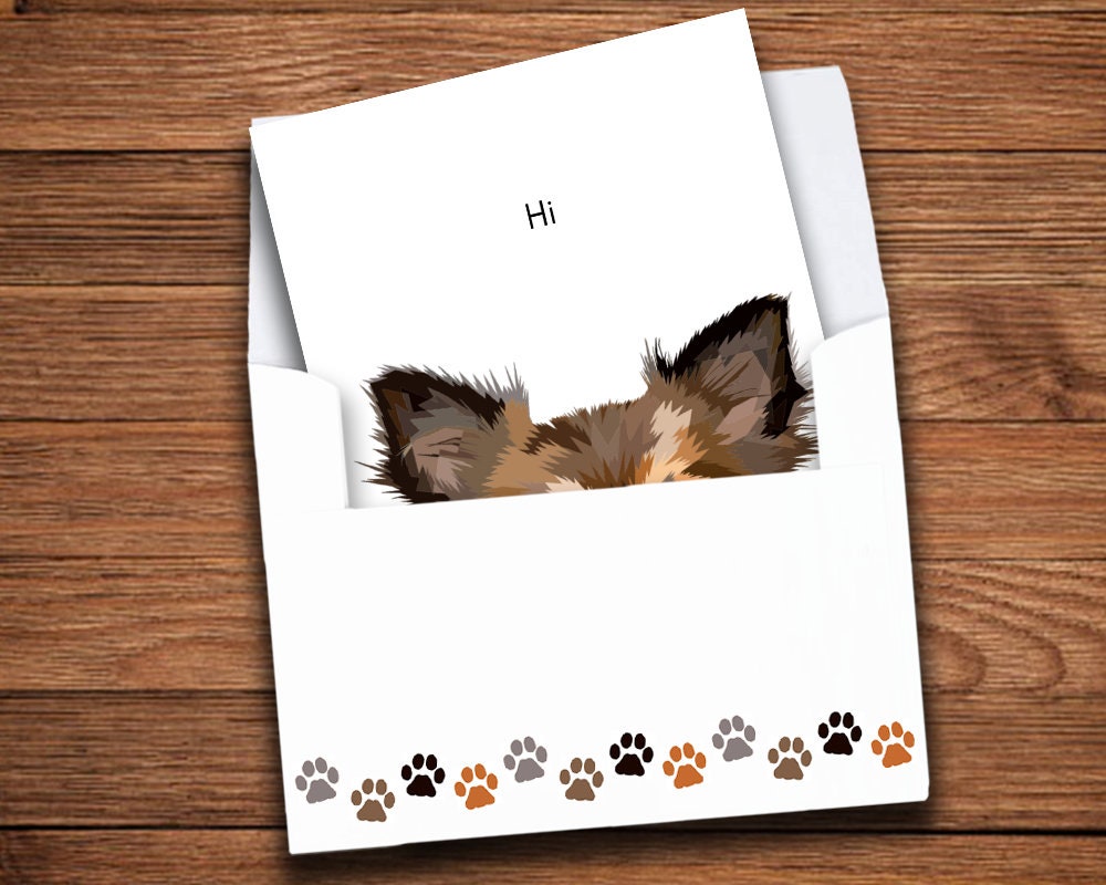 Cute Dog Card • Just to Say Hi • 5x7 Greeting Card & Matching A7 ...