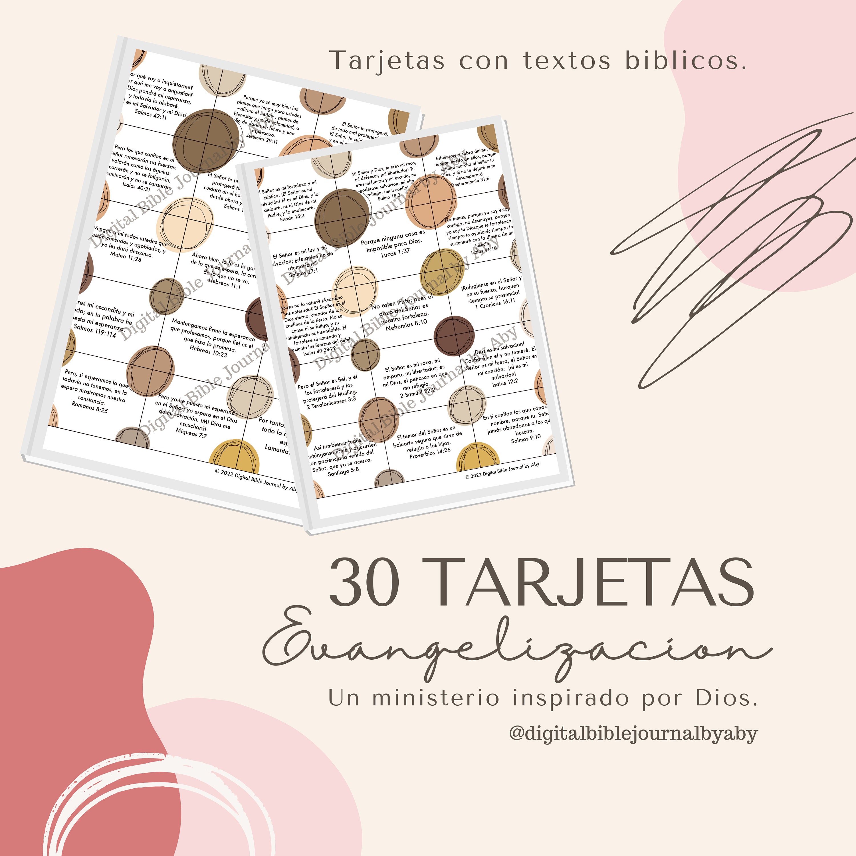 30 Tarjetas con Textos Biblicos para Evangelizar - Etsy España