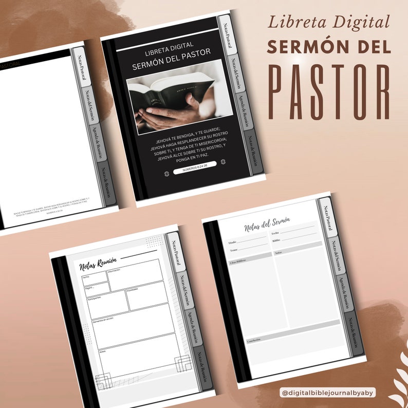 Digital Notebook for Pastors. Pastor's Sermon - Etsy