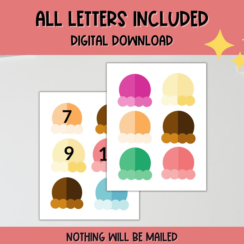 Ice Cream Themed Counting Activity, Counting Activity for Pre-k, Math ...