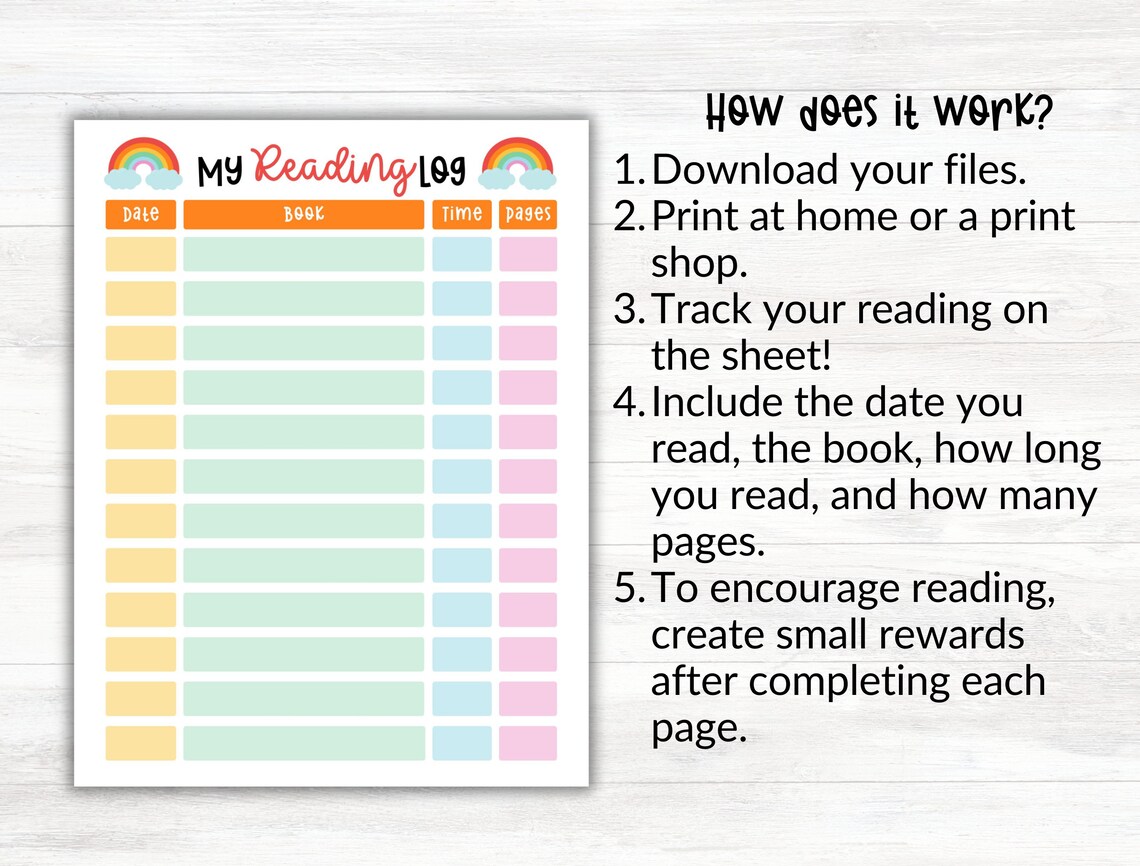 Reading Log Bundle Reading Log for Kids Book Tracker for - Etsy