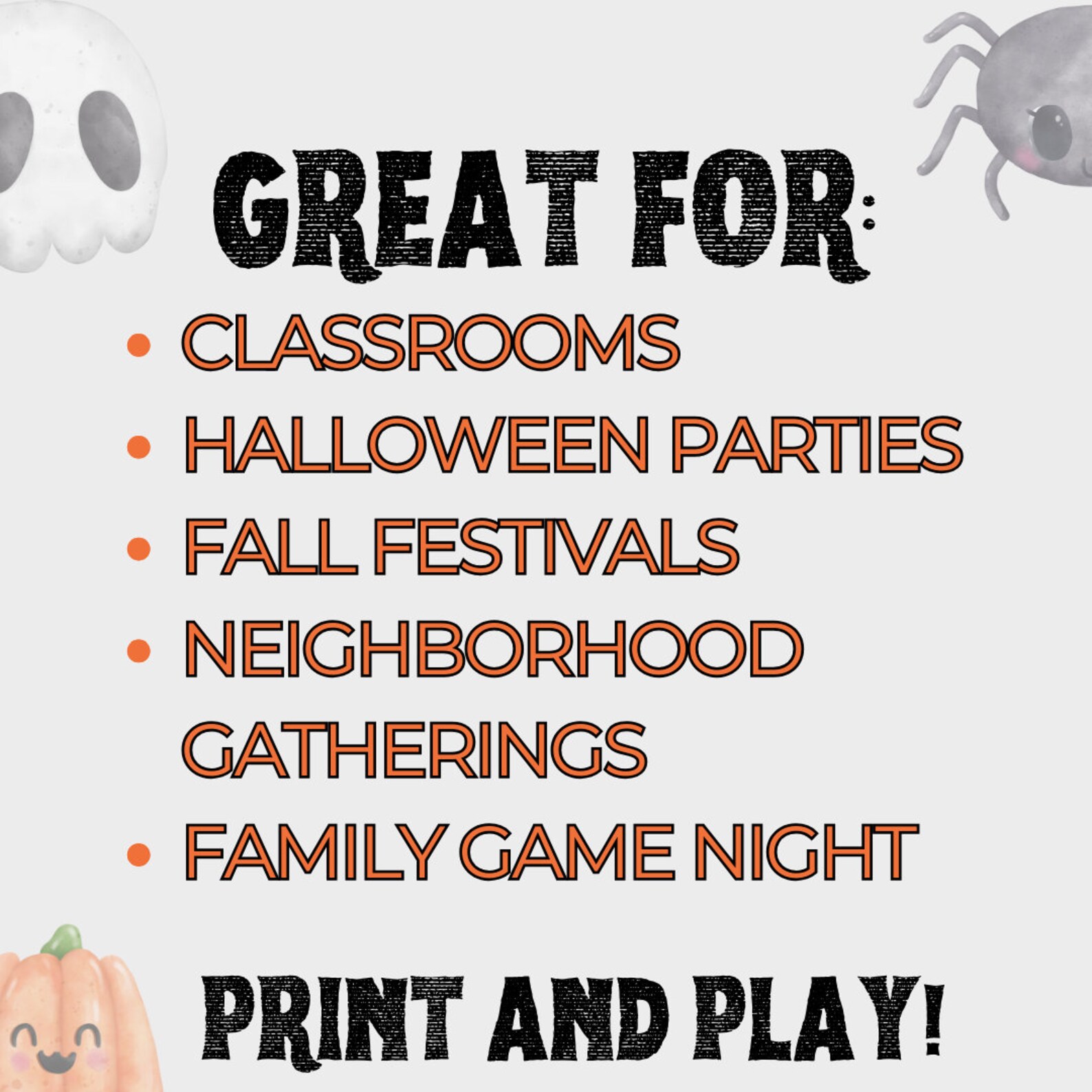 Printable Halloween Bingo, Classroom Halloween Game, Halloween Party ...
