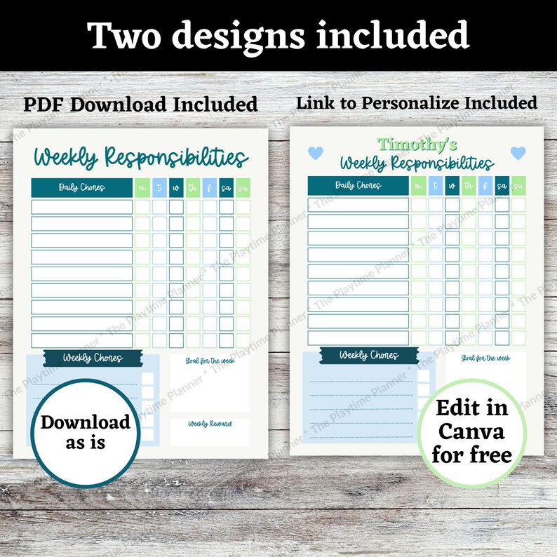 Personalized Chore Chart for Kids, Family Chores Chart, Printable Kids ...