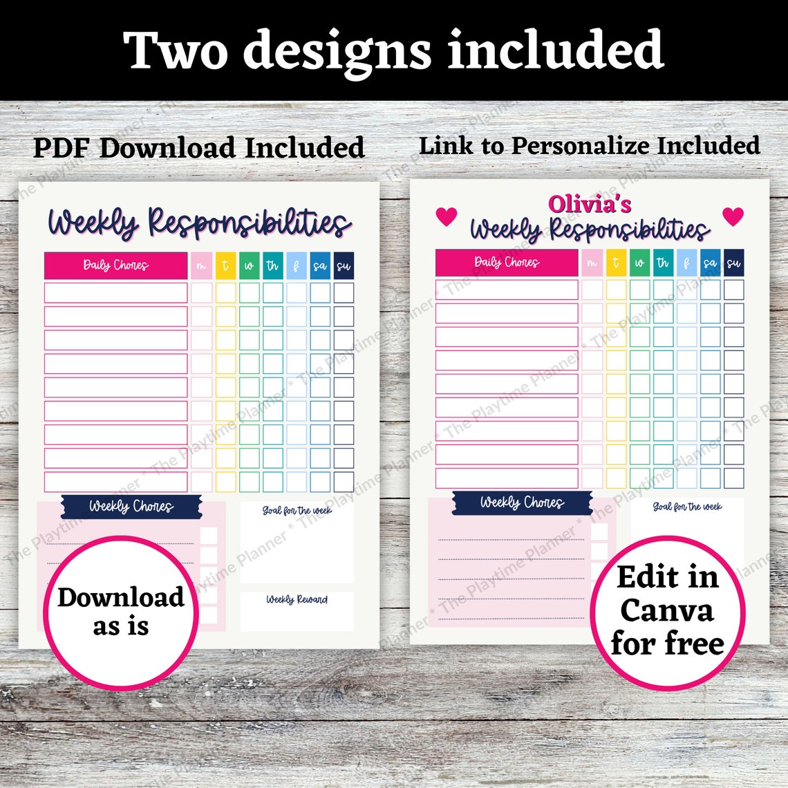 Personalized Chores Chart for Kids, Printable Family Chore Chart ...