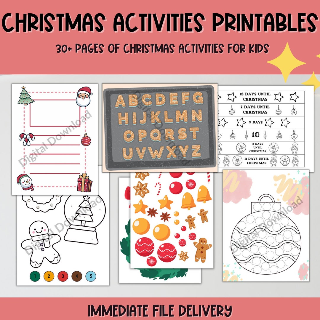 30 Pages of Printable Christmas Activities for Kids, Christmas ...