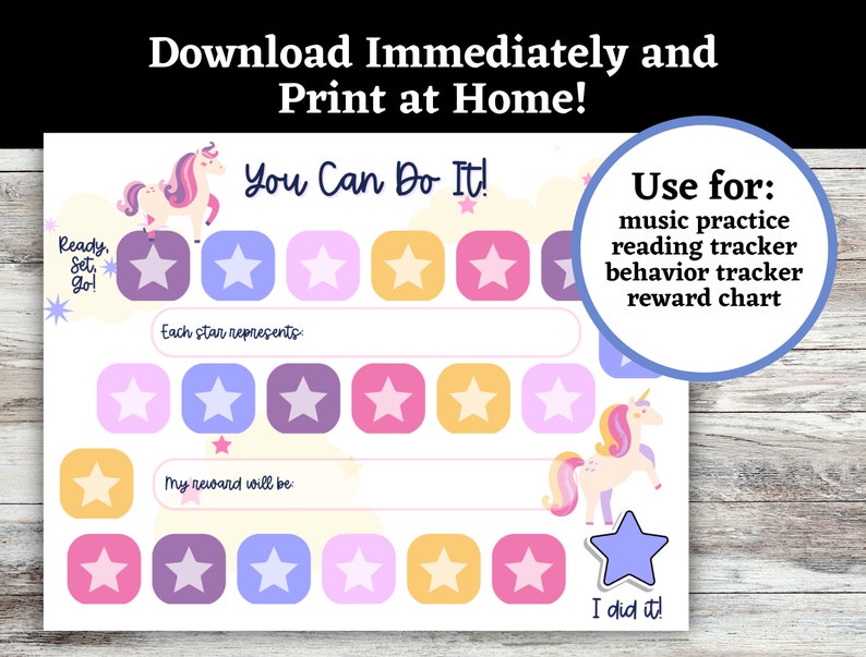 Unicorn Reward Chart Unicorn Chore Chart Potty Training - Etsy