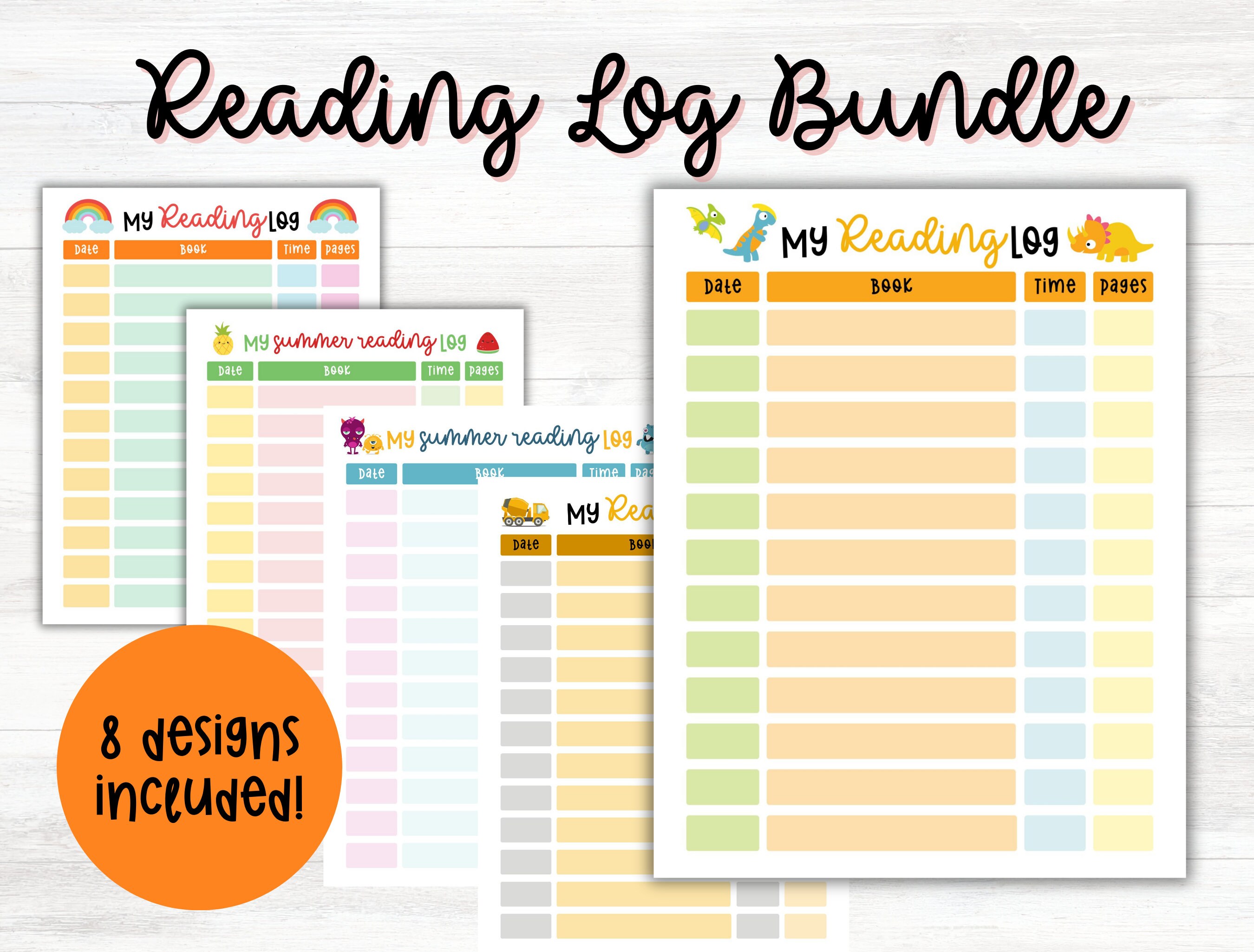 Reading Log Bundle Reading Log for Kids Book Tracker for - Etsy