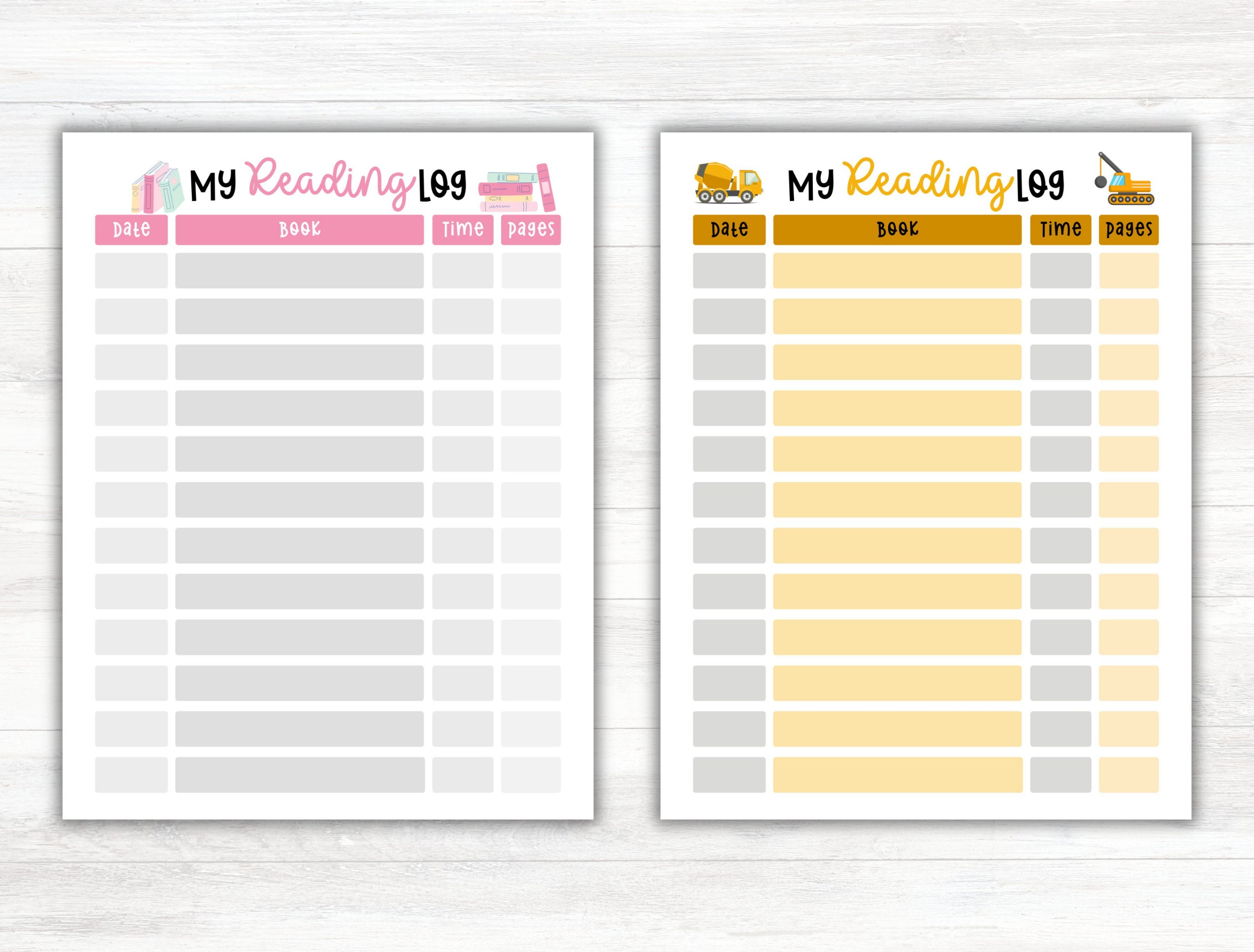 Reading Log Bundle Reading Log for Kids Book Tracker for - Etsy