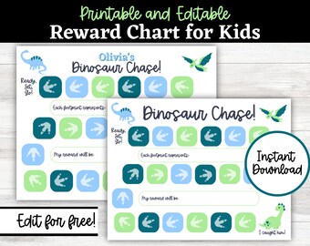 Printable Dinosaur Reward Chart Dinosaur Kids Potty Training - Etsy
