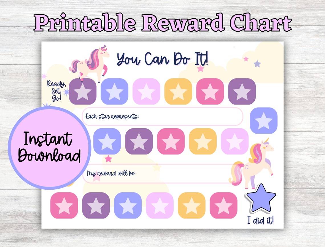 Unicorn Reward Chart, Unicorn Chore Chart, Potty Training Chart ...