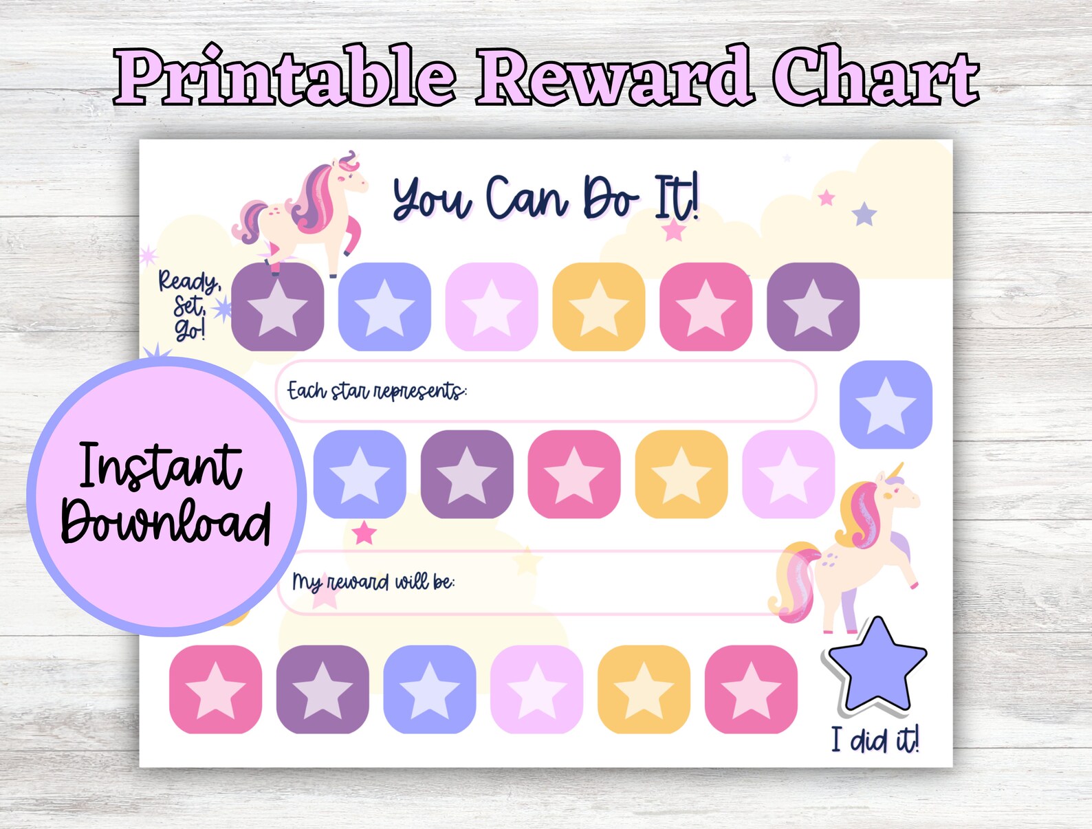 Unicorn Reward Chart, Unicorn Chore Chart, Potty Training Chart ...
