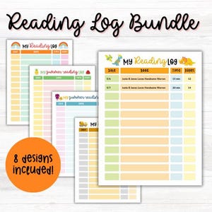 Reading Log Bundle, Reading Log for Kids, Book Tracker for Kids ...
