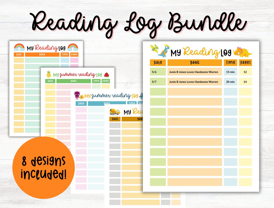 Reading Log Bundle Reading Log for Kids Book Tracker for - Etsy