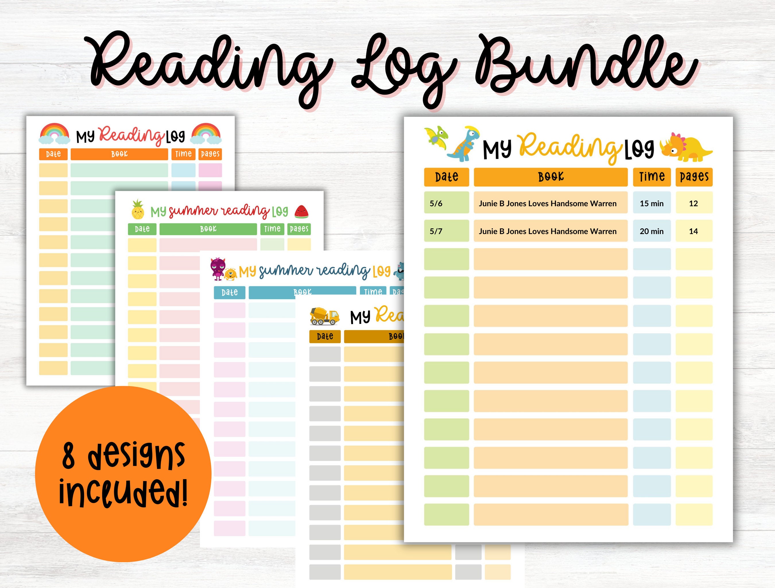 Reading Log Bundle Reading Log for Kids Book Tracker for - Etsy